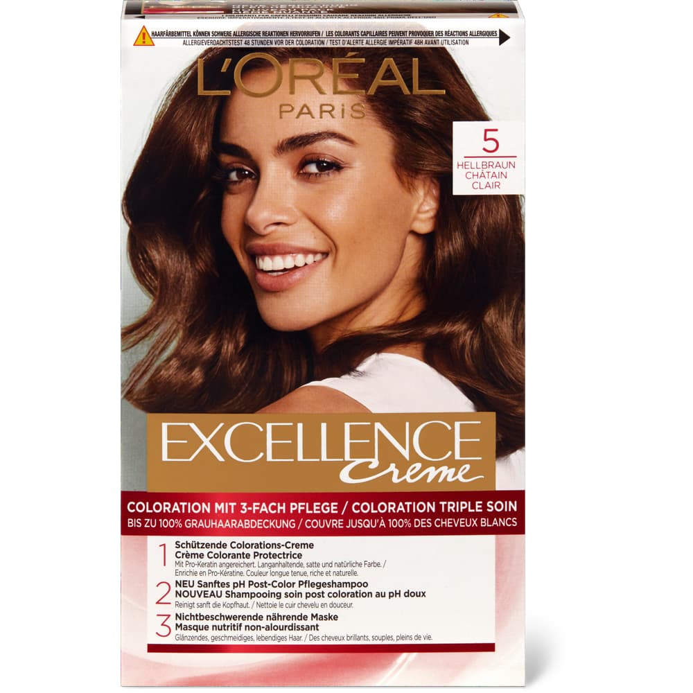 L'Oréal Paris Excellence Creme · Permanent hair color · 5 Natural brown ...