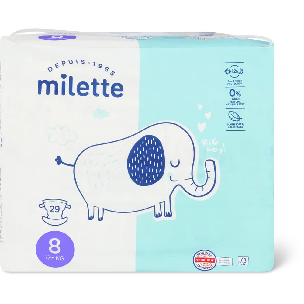 Milette Baby Care · Diapers · size 8, +17kg • Migros Online