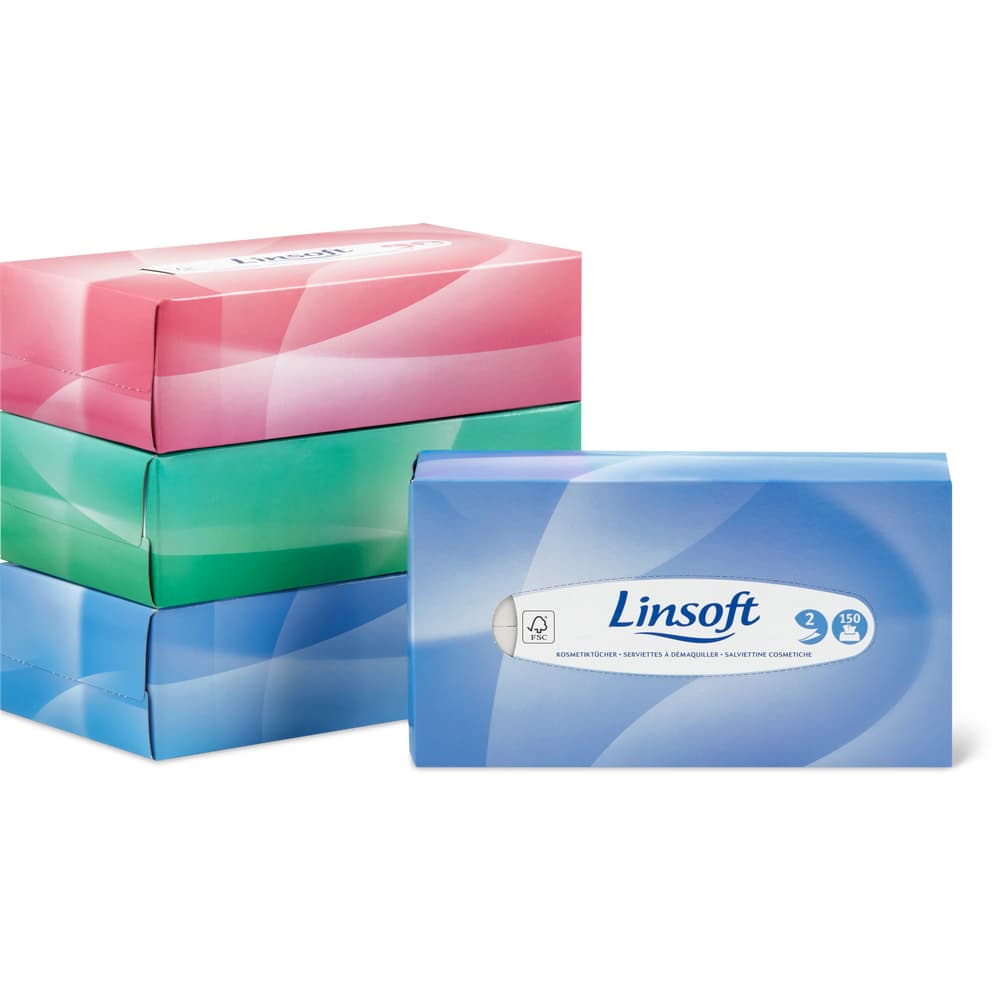 Linsoft · Cosmetic tissues · 4x150 sheets, 2 ply • Migros Online