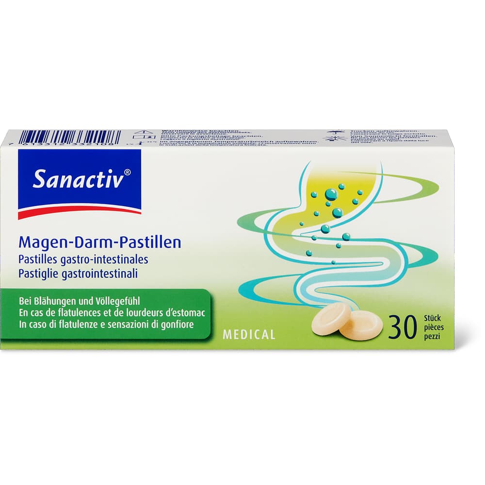 Sanactiv Medical · Gastrointestinal tablets · In case of flatulence and ...