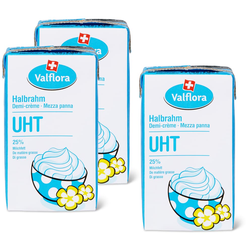 Valflora · Mezza panna · 25% grasso del latte, UHT • Migros