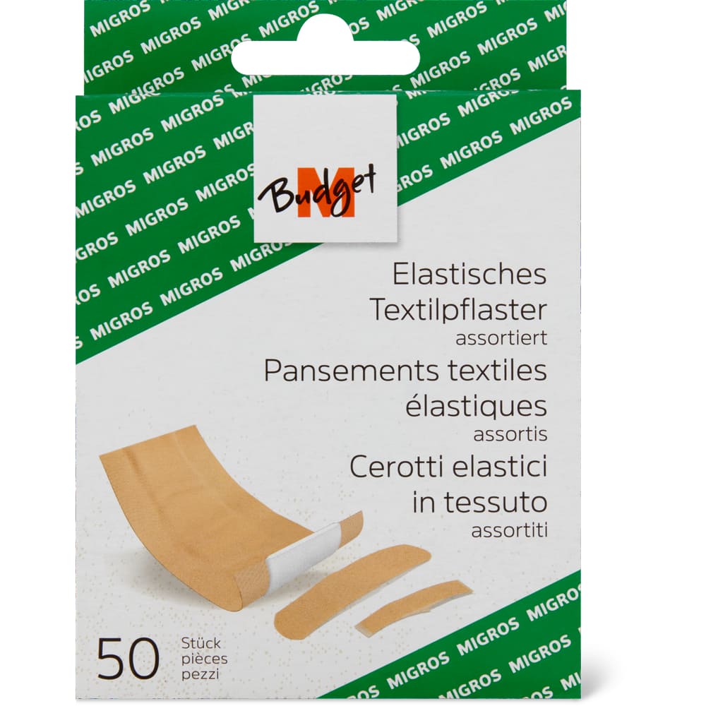 M-Budget · Elastic Textile Plasters · Assorted • Migros
