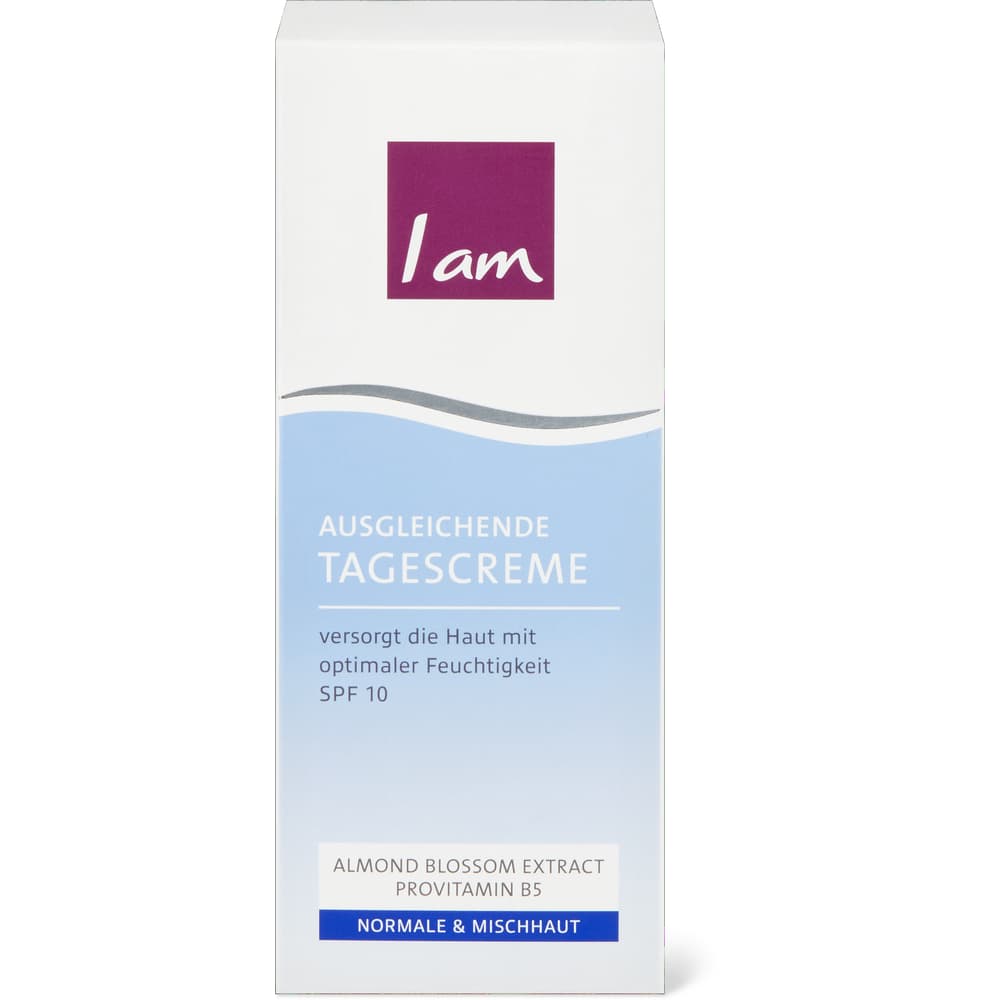 I am · Day cream · Normal and combination skin • Migros
