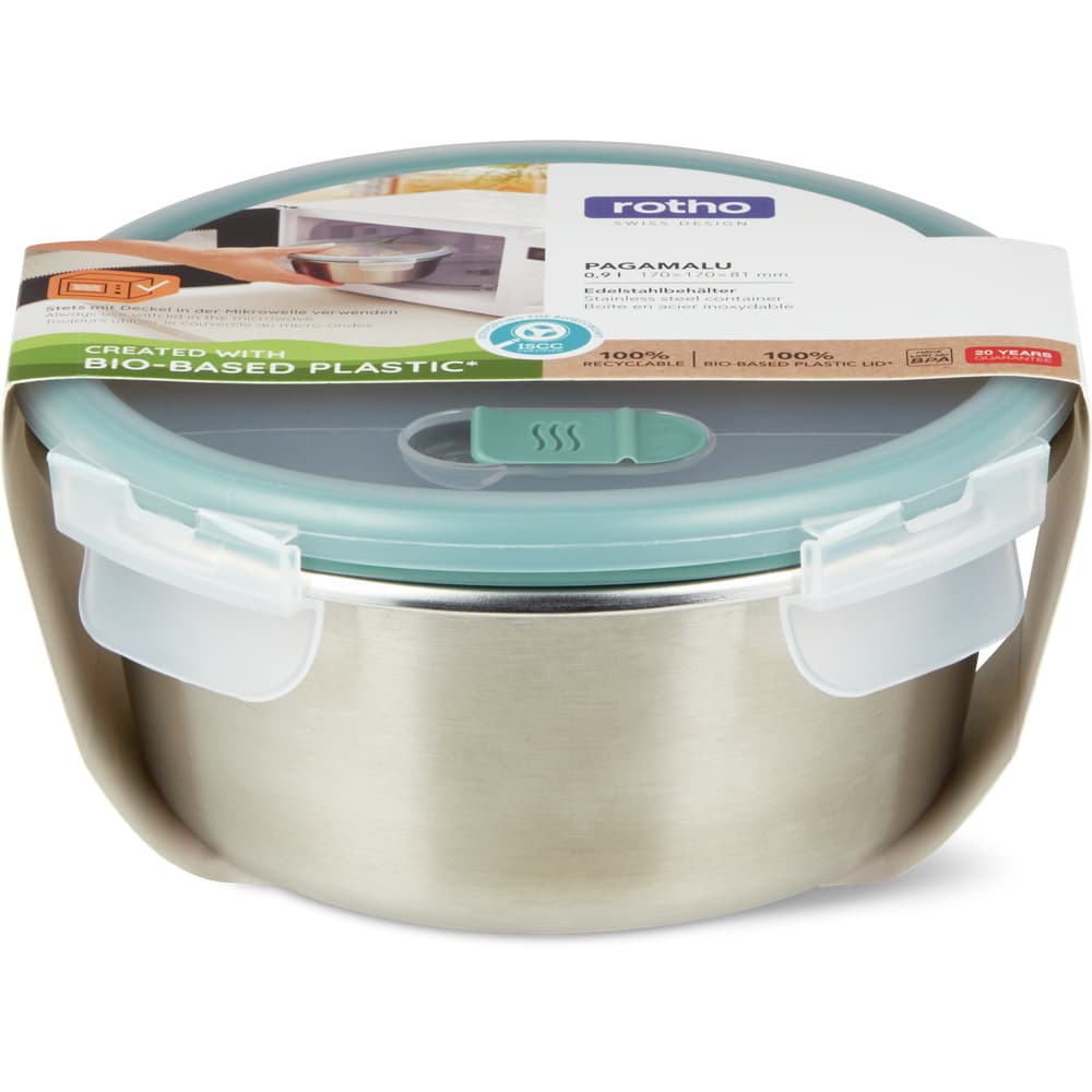 Rotho · Boîte en acier inoxydable · 0.9l, inox, silicone • Migros