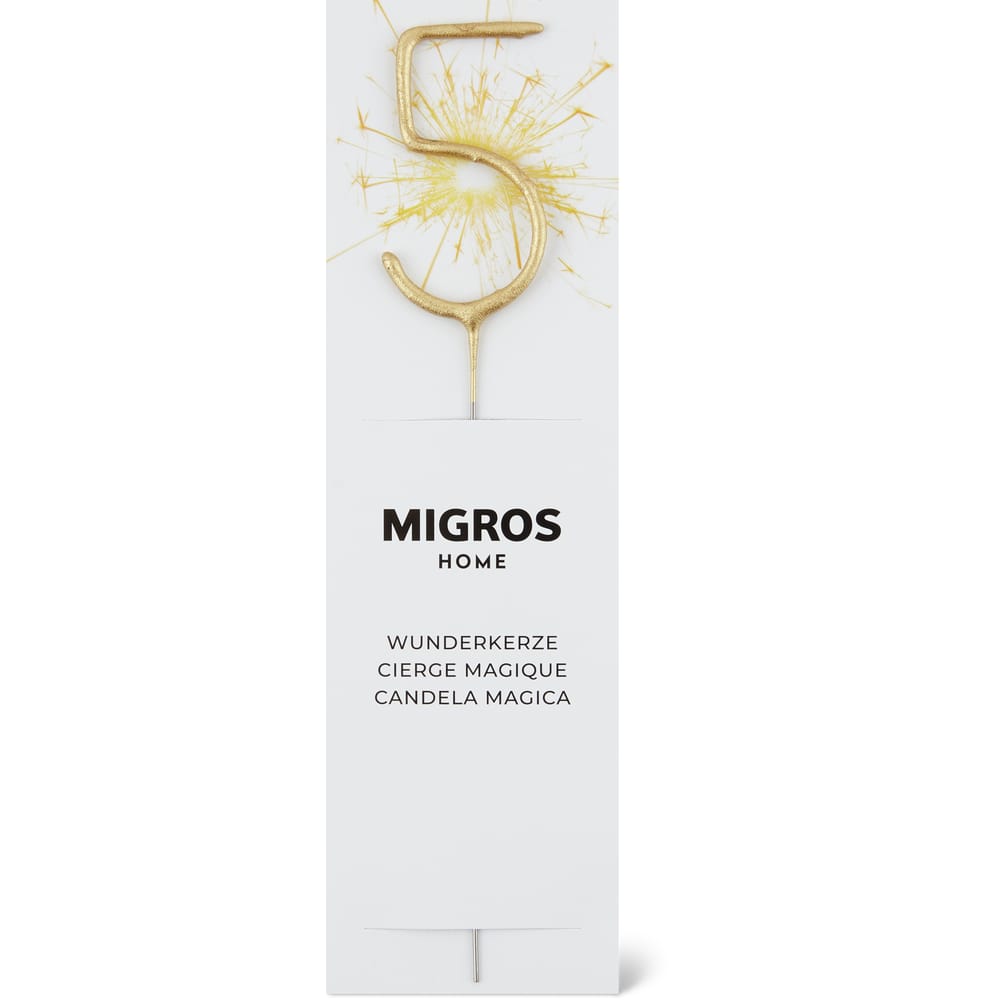 Migros Home · Magic Candle Number 5 · Gold • Migros