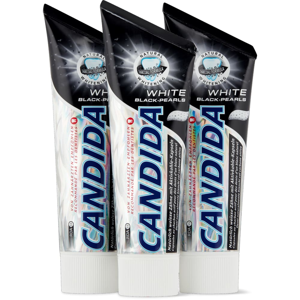 Candida · Zahnpasta · White black-pearls • Migros