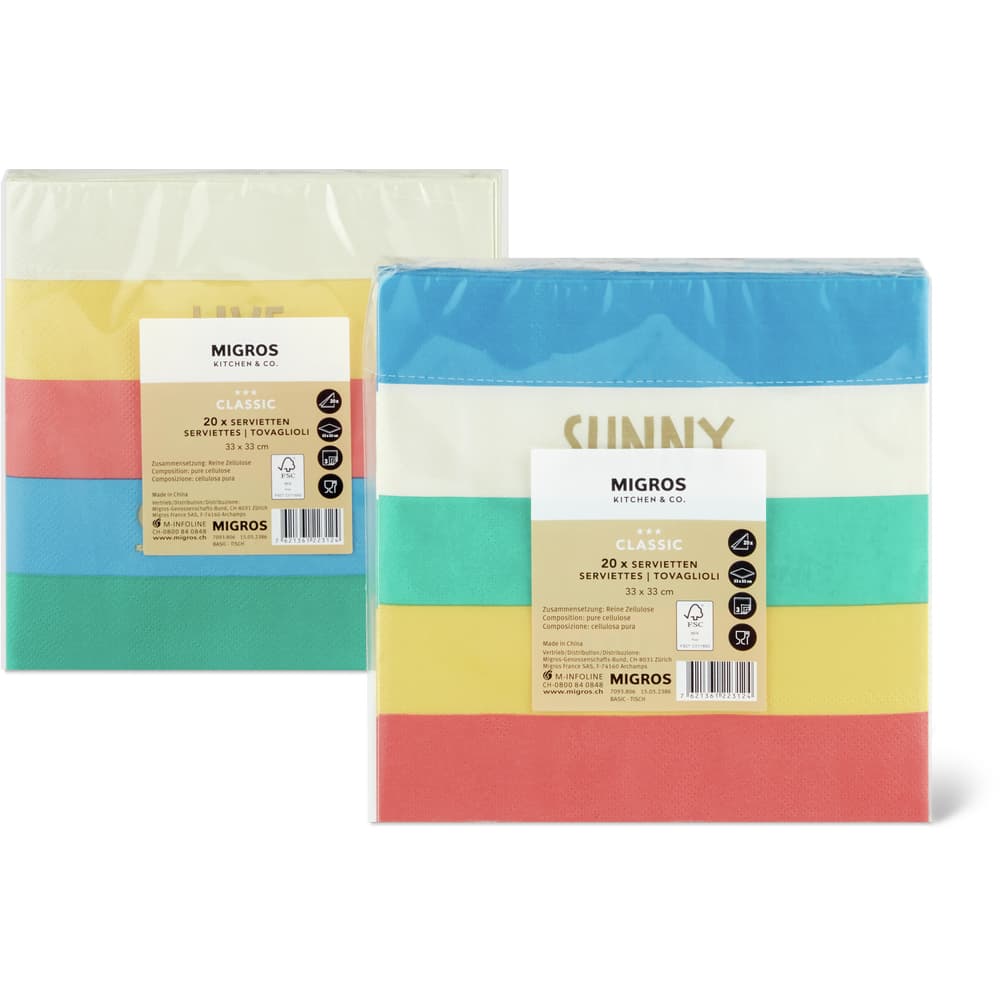 MIGROS KITCHEN & CO. · Serviettes 33x33cm • Migros