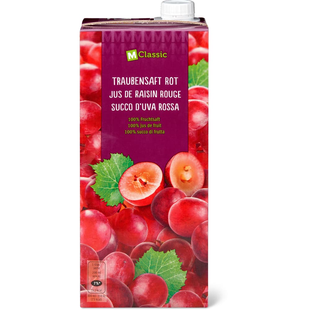 M-Classic · Red grape juice · 100% fruit juice • Migros