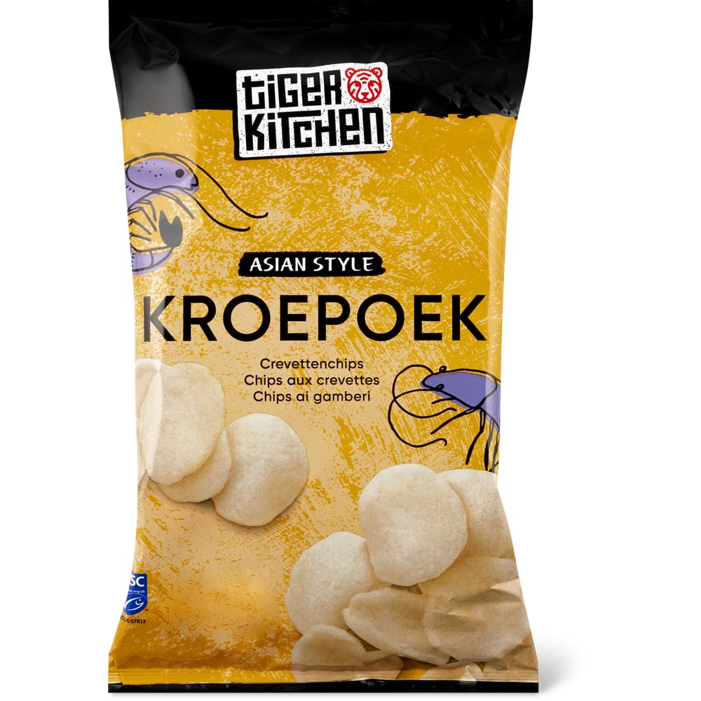 Tiger Kitchen · Asian-Style Kroepoek · MSC, Prawn Crackers • Migros