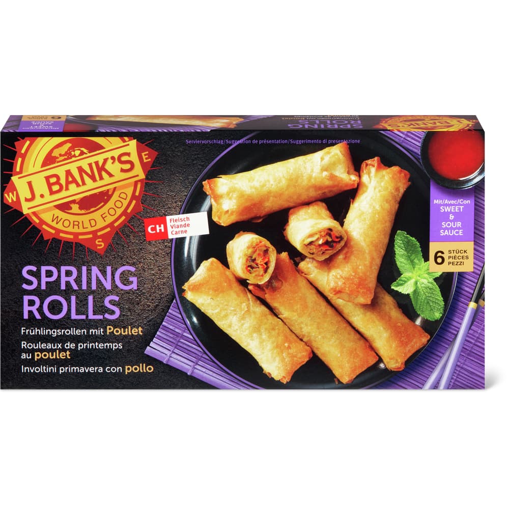 J.Bank's · Rouleaux de printemps · au poulet • Migros