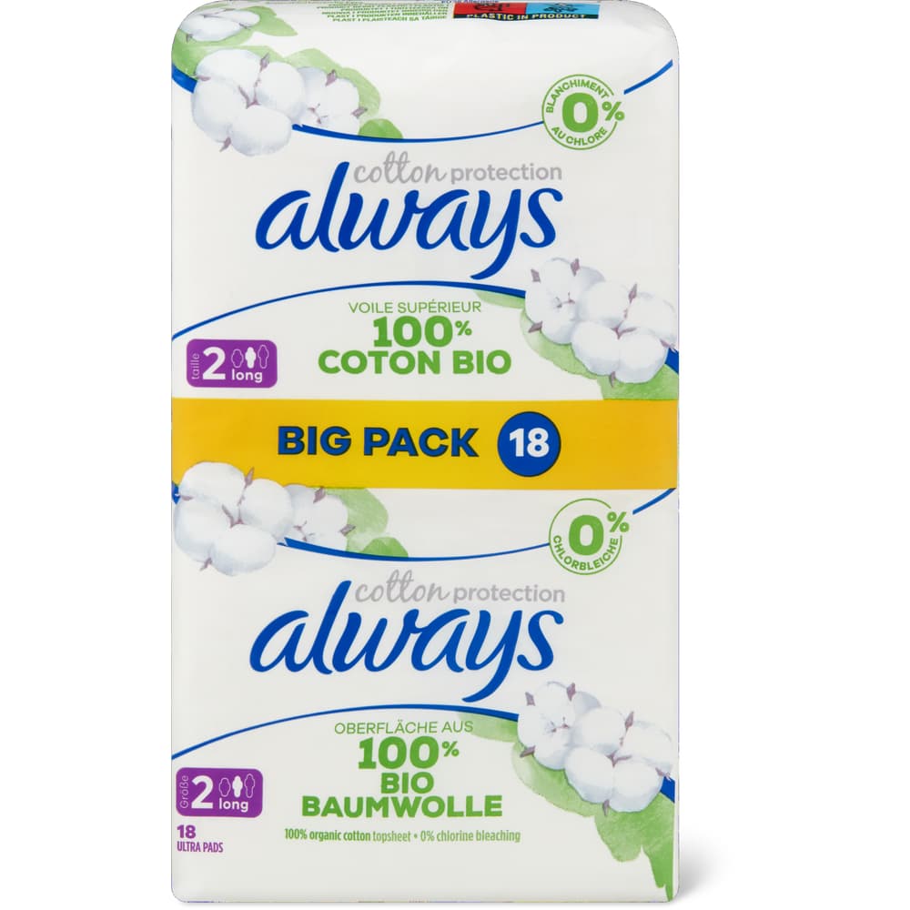 Always Cotton Protection · Panty liners · Long - Bio • Migros Online