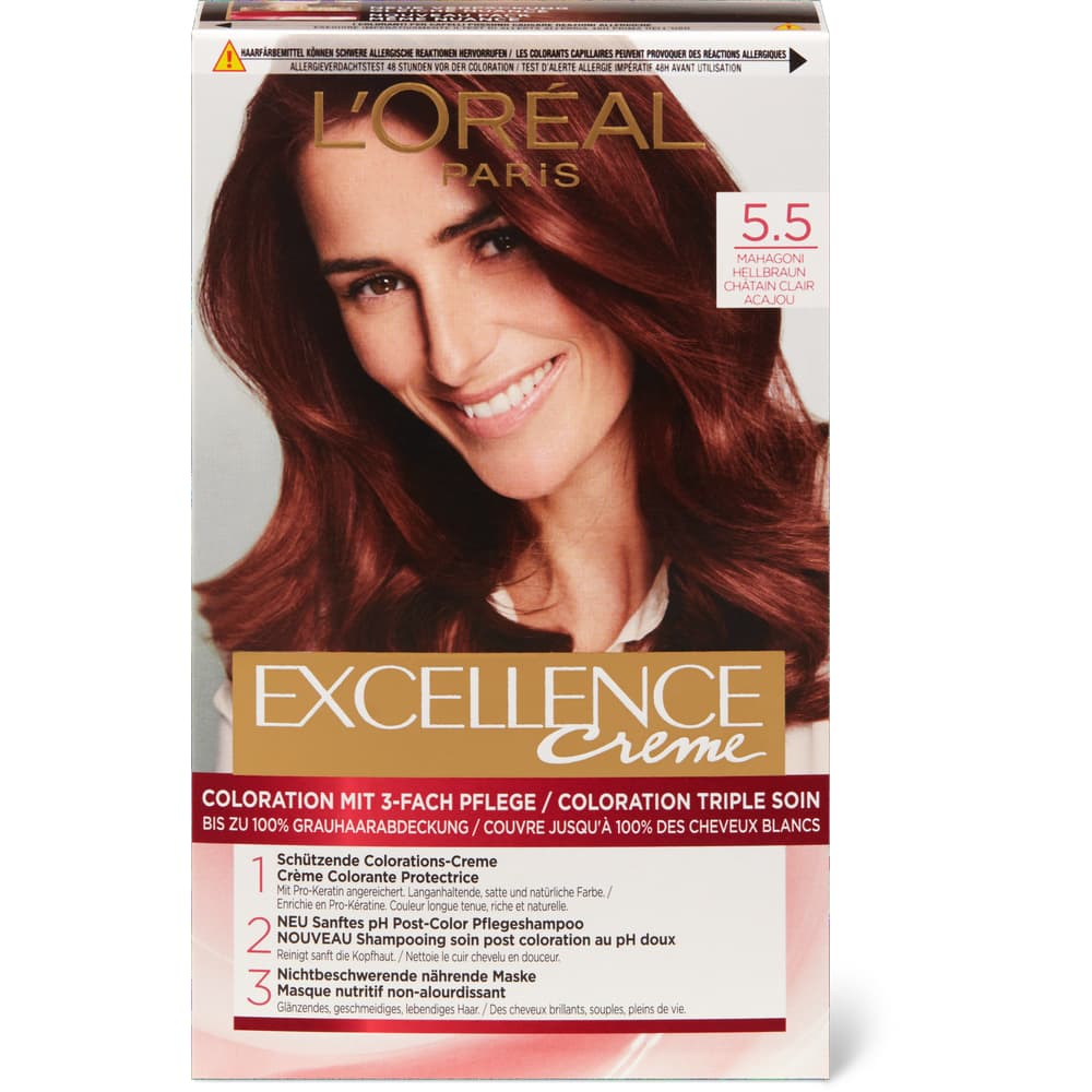 L'Oréal Paris Excellence Creme · Dauerhafte Haarfarbe · 5.5 Mahagoni ...