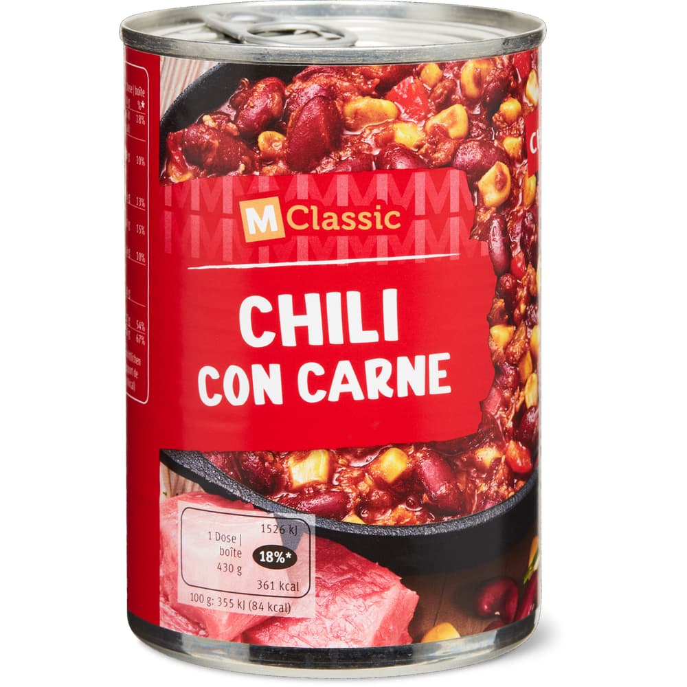 M-Classic · Chili con carne · Haricots rouges et viande de boeuf avec ...