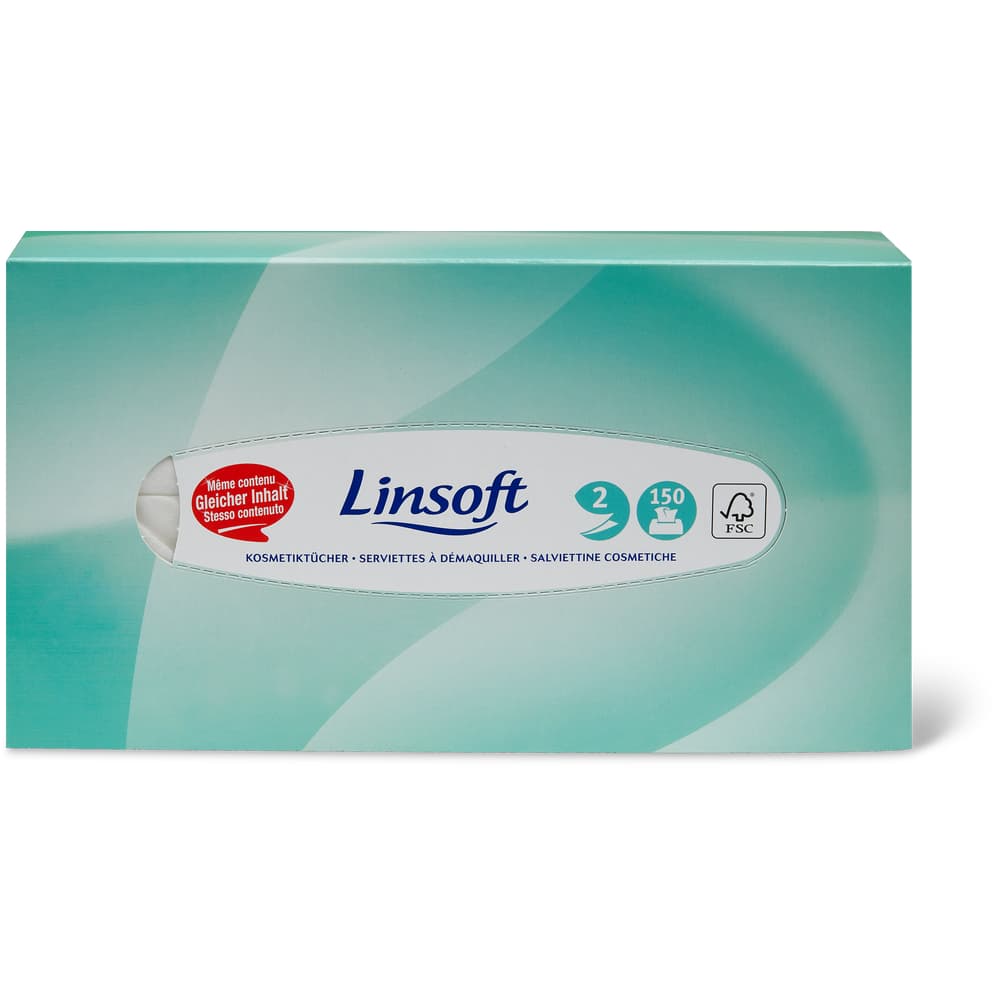 Linsoft · Cosmetic tissues · 150 sheets, 2 ply • Migros
