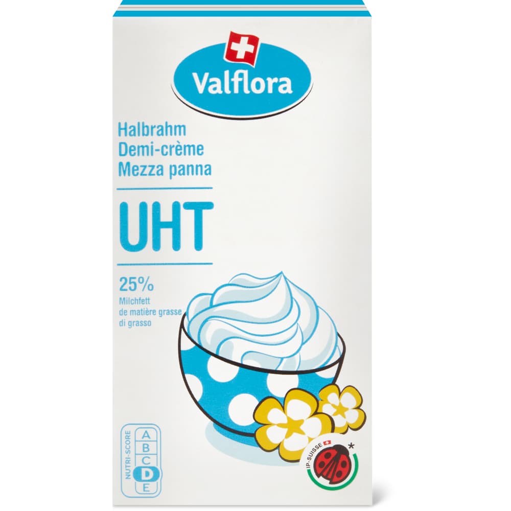 Valflora · Mezza panna · 25% grasso del latte, UHT • Migros