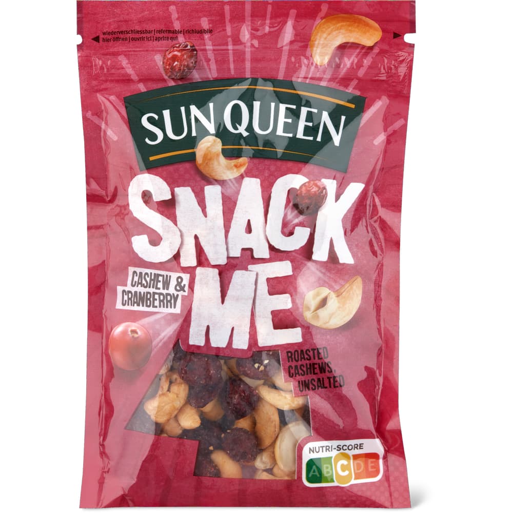 Sun Queen Snack me · Snack Me · Cashew & Cranberry • Migros