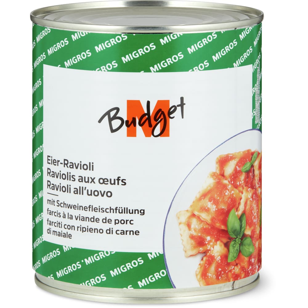 M-Budget · Raviolis à la napolitaine · farcis à la viande • Migros