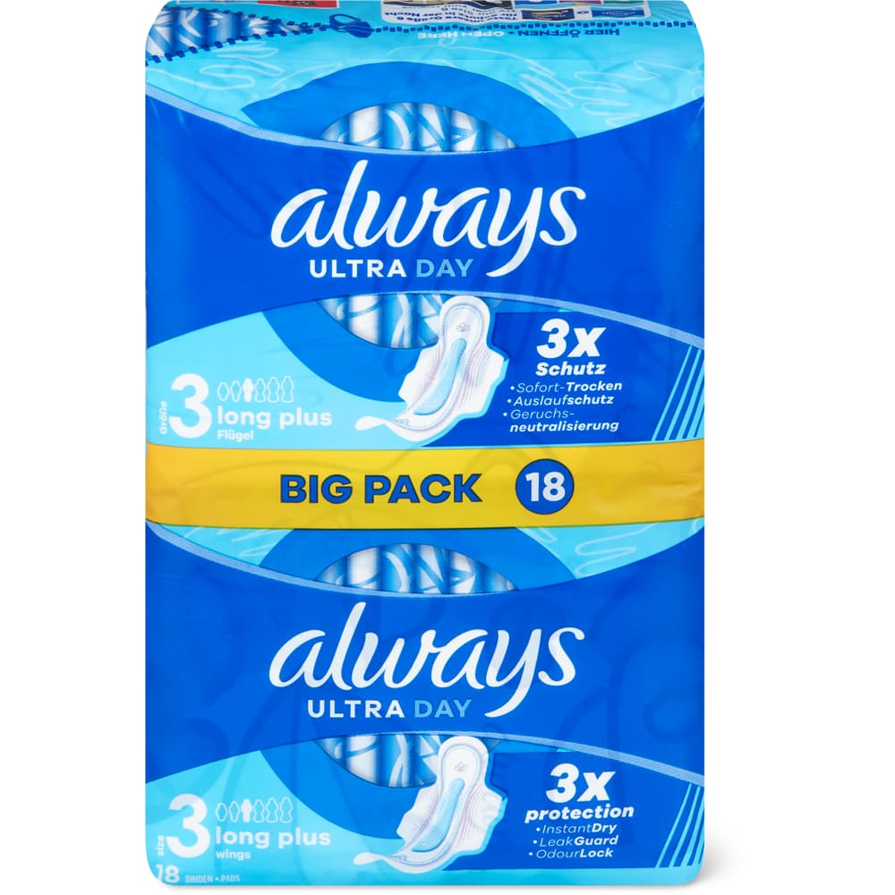 Always Ultra Day · Damenbinden · Größe 3 - Long Plus • Migros