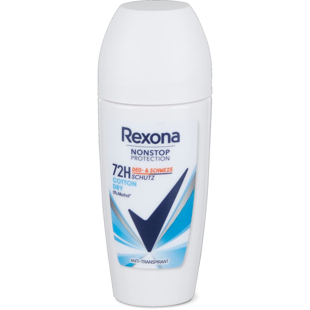 Rexona Cotton Dry · Roll-on deodorant · 72h, 0% alcohol • Migros
