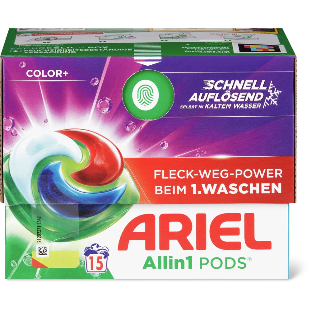 Ariel Color + · Pods de lessive · Color, 15 lavages • Migros Online