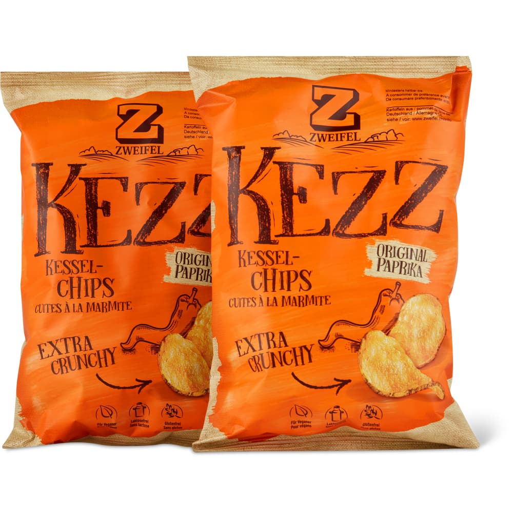 Zweifel Kezz · Kessel-Chips · Orignal Paprika • Migros Online