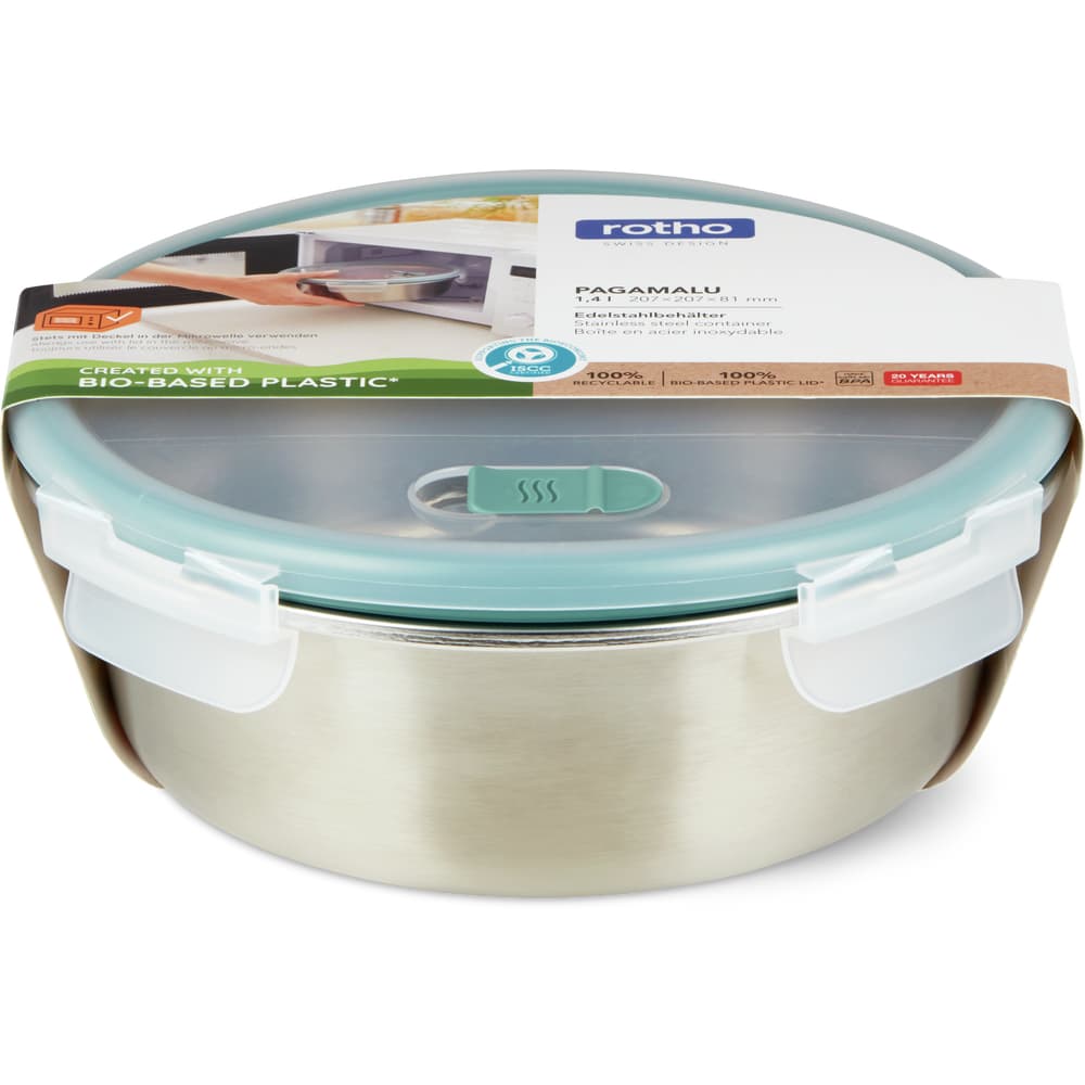 Rotho · Boîte de rangement inox · 1,4 l, inox, silicone • Migros