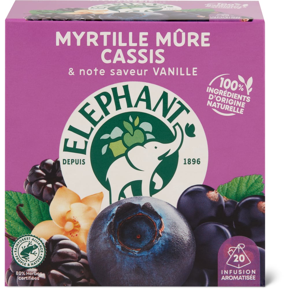 Elephant · Infusion · Myrtille et cassis • Migros