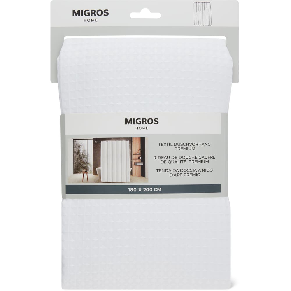 Migros Home · Duschvorhang · 180 x 200 cm, 180GSM weiss • Migros