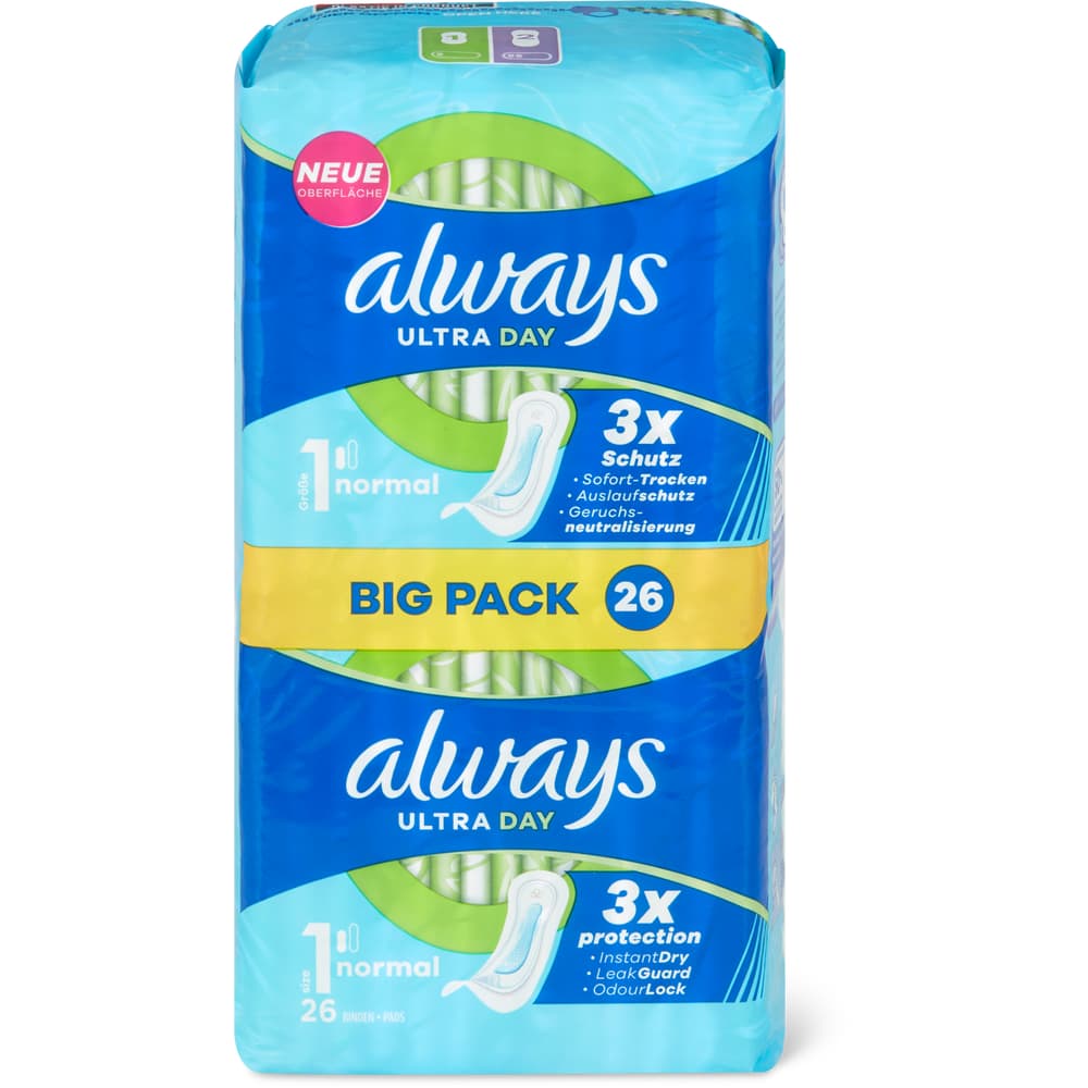 Always Ultra Day · Sanitary towels · Size 1 - Normal • Migros