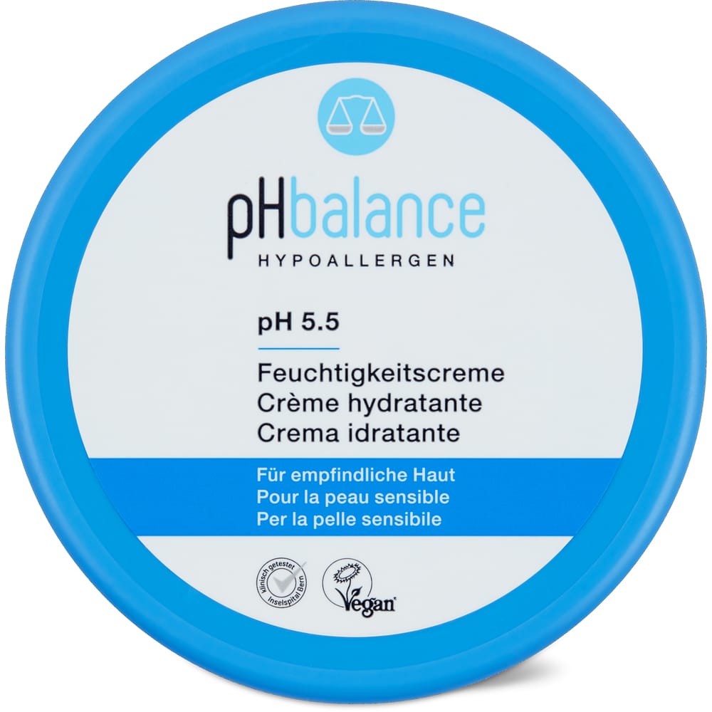 pH balance · Feuchtigkeitscreme · Für empfindliche Haut • Migros