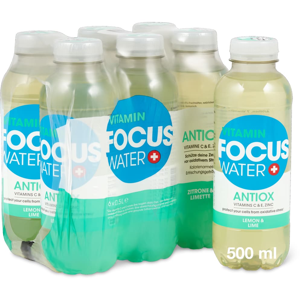 Focus Water Antiox · Vitamin Wasser · Zitrone & Limette • Migros Online