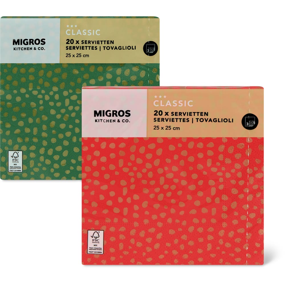 MIGROS KITCHEN & CO. · Serviettes 33x33cm • Migros Online