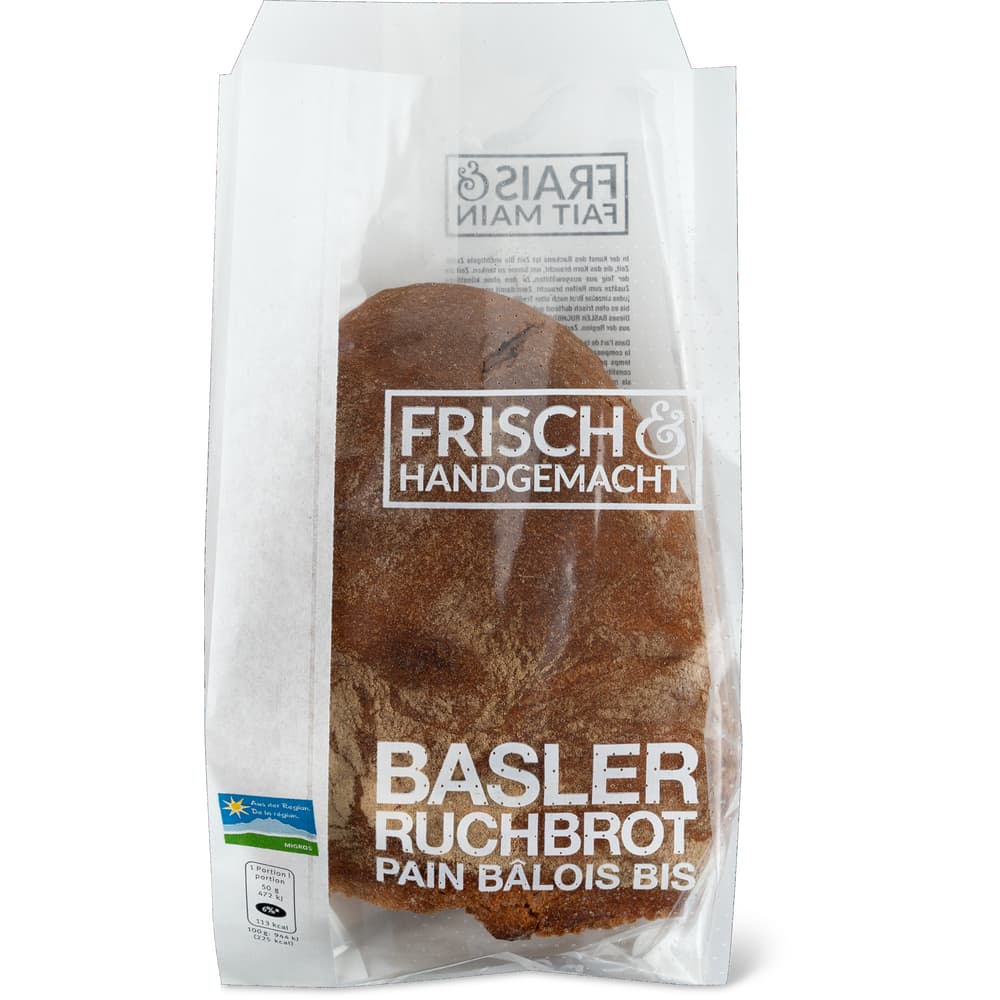 Fresh & handmade · Basel Bread · Aus der Region • Migros