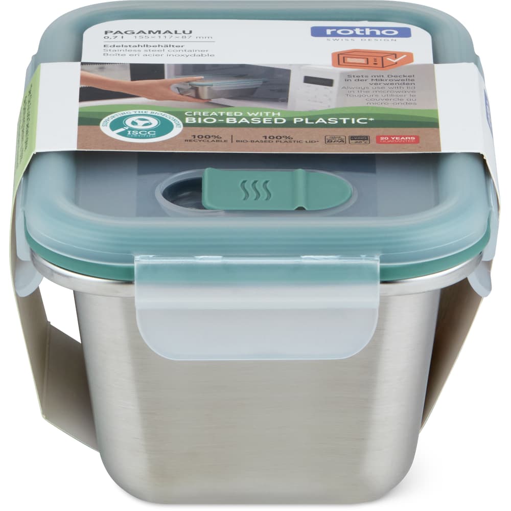 Rotho · Boîte de conservation inox · 0.7l, inox, silicone • Migros