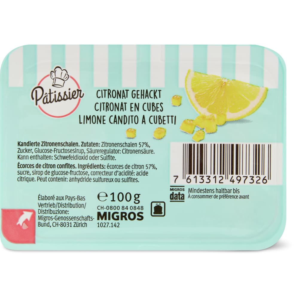 Patissier · Citronat · en cubes • Migros