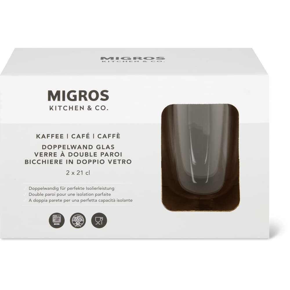 Migros Kitchen & Co. · Double-Walled Coffee Glass · 21 cl • Migros