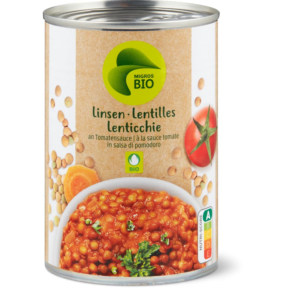 Bio · lentils · on tomato sauce • Migros Online