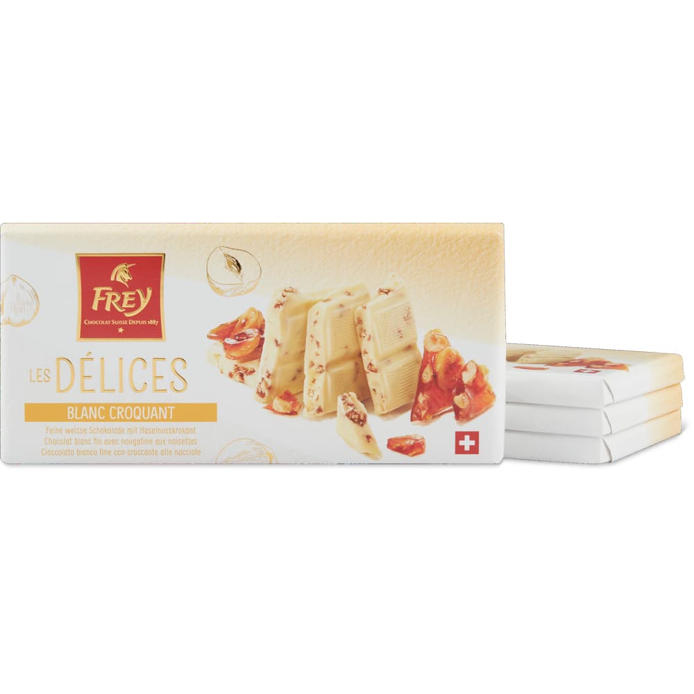 Frey · Chocolate bars · White, with hazelnut brittle • Migros Online