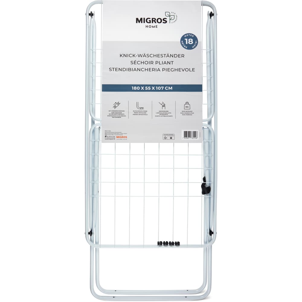 Migros Home · Étendoir à linge pliant · 18 m • Migros
