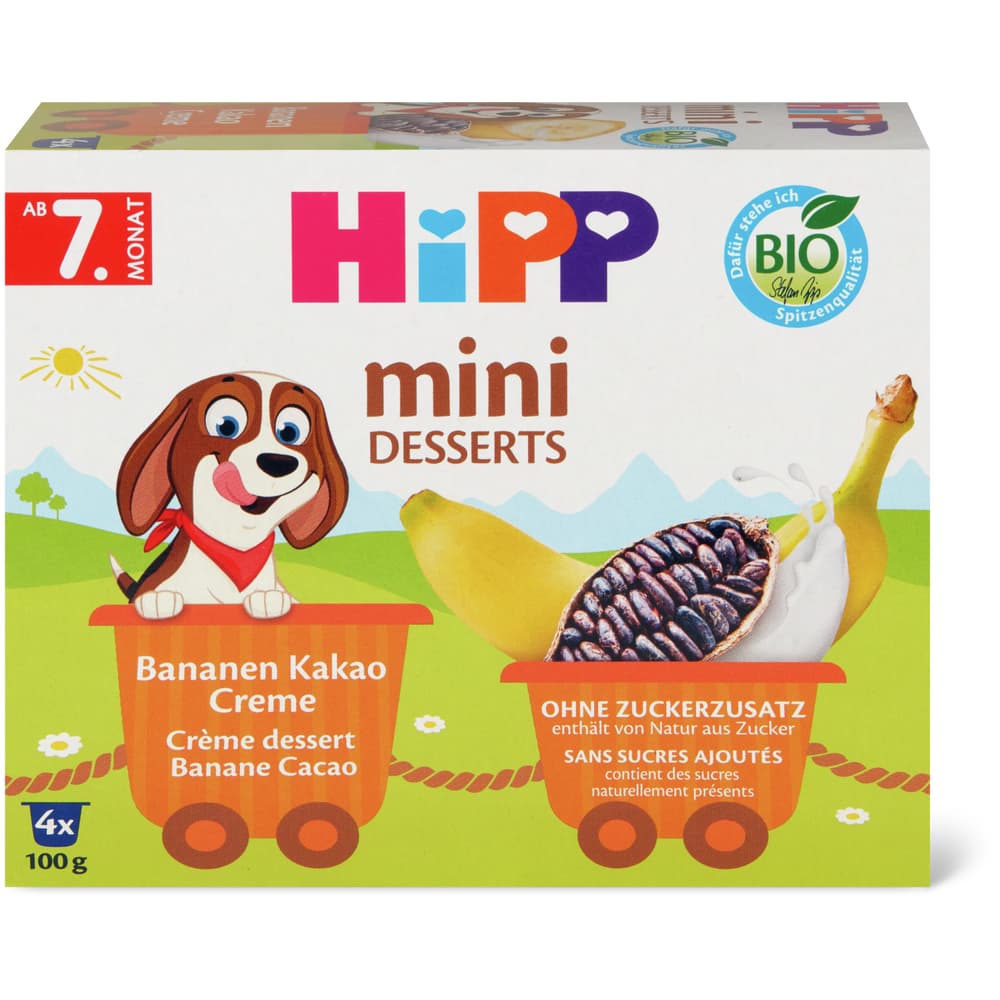 Hipp · Banana cocoa cream mini desserts · Bio, from 7th month, no added ...