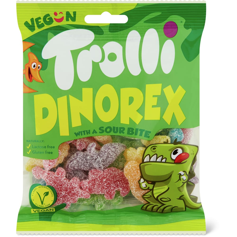 Trolli · Dinorex · with a sour bite, vegan • Migros