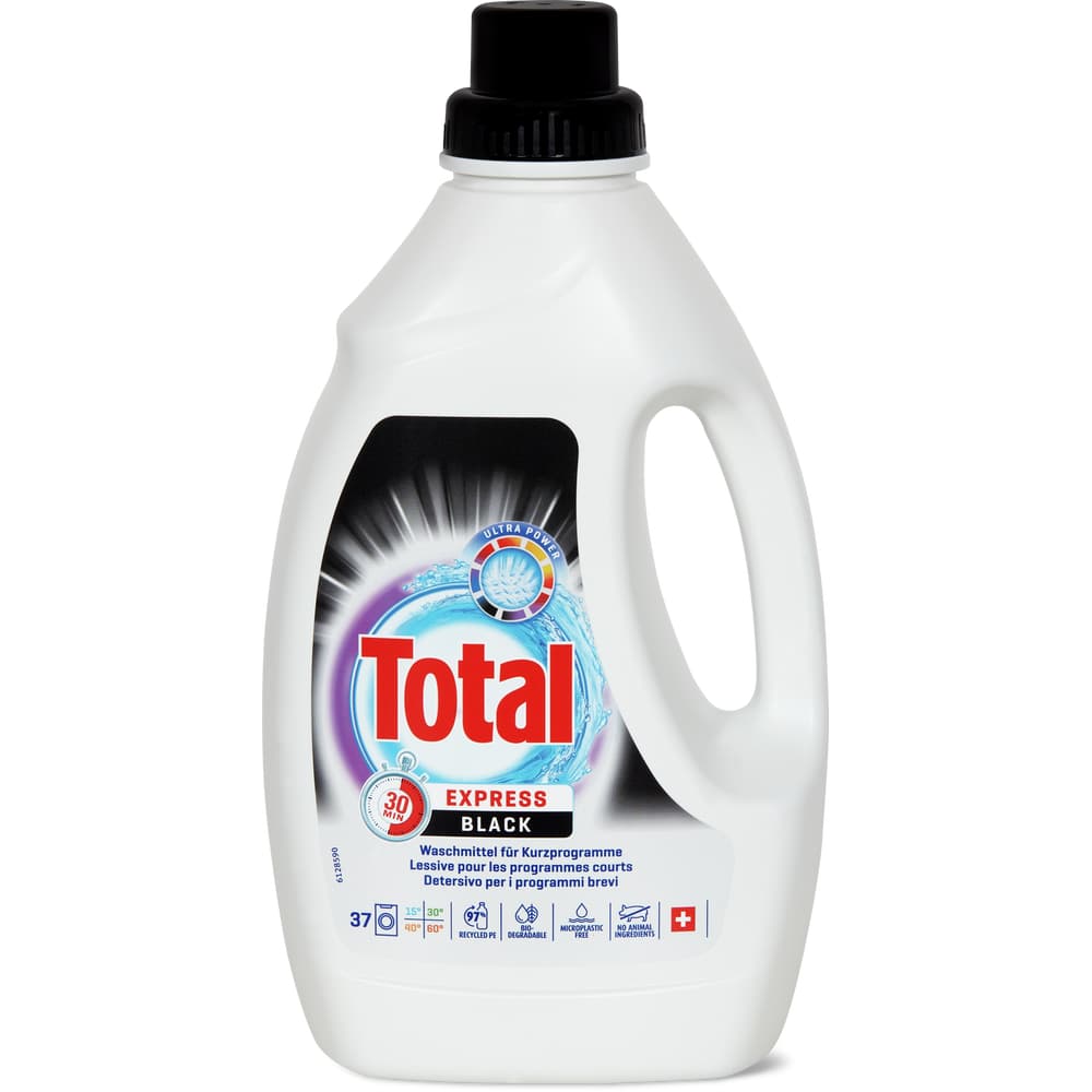Total · Liquid Detergent · Express, Black, 37 Wash Cycles • Migros