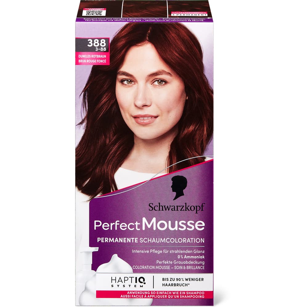 Perfect Mousse · Permanente Schaumcoloration · 388 Dunkles Rotbraun ...