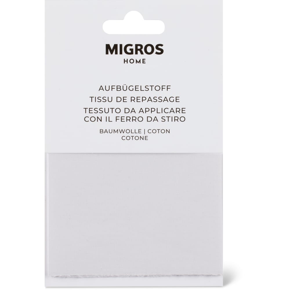 Migros Home · Iron-On Fabric · 11 x 36 cm, White • Migros
