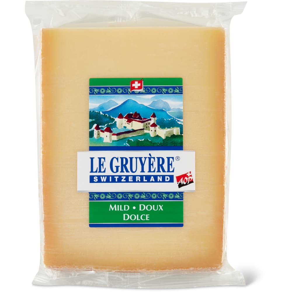 Le Gruyère AOP · Swiss hard cheese, full-fat, from raw milk · Mild • Migros