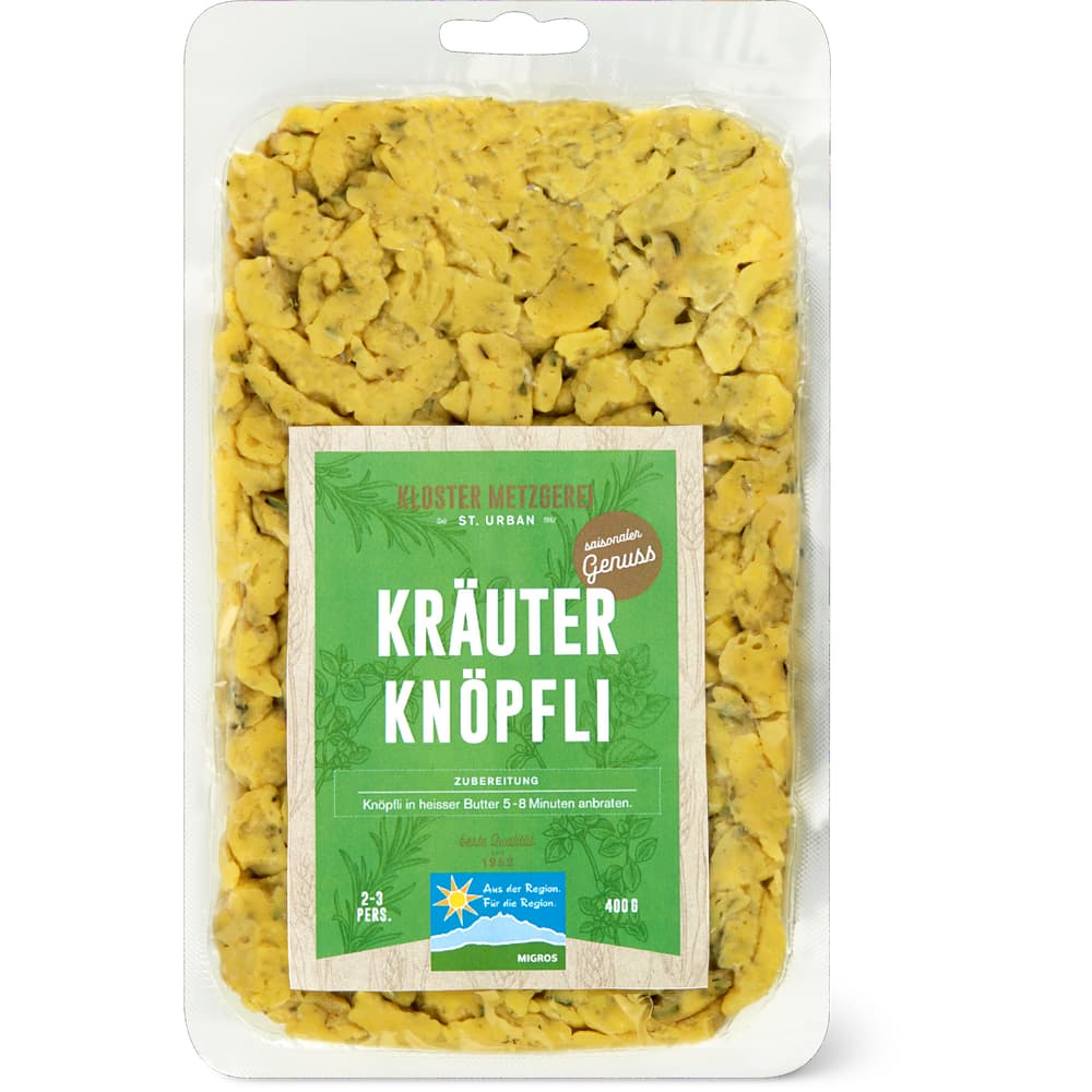 Knöpfli Swiss Pasta with Herbs · Aus der Region • Migros