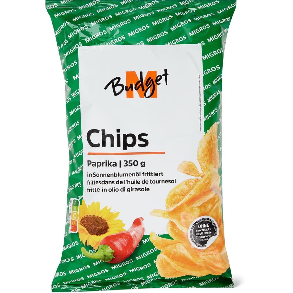M-Budget · Chips · Paprika • Migros
