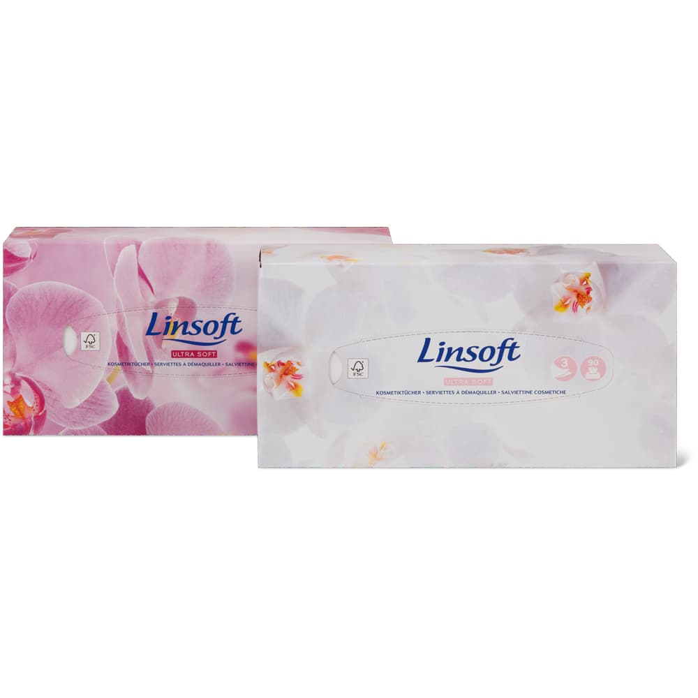 Linsoft Ultra Soft · Cosmetic tissues · 90 sheets, 3 ply • Migros