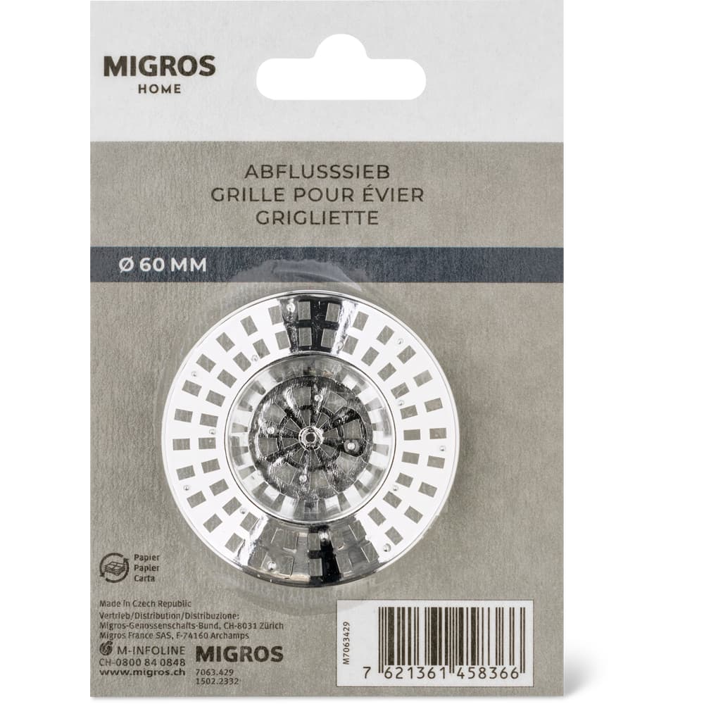 Migros Home · Grille pour évier, chrome · 60 mm • Migros