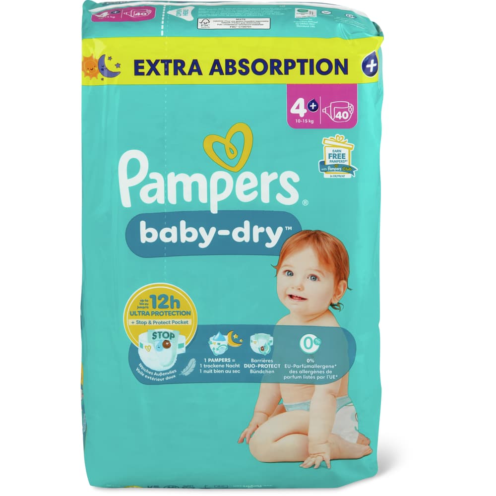 Pampers Baby Dry · Windeln · Grösse 4+, 10-15kg • Migros Online